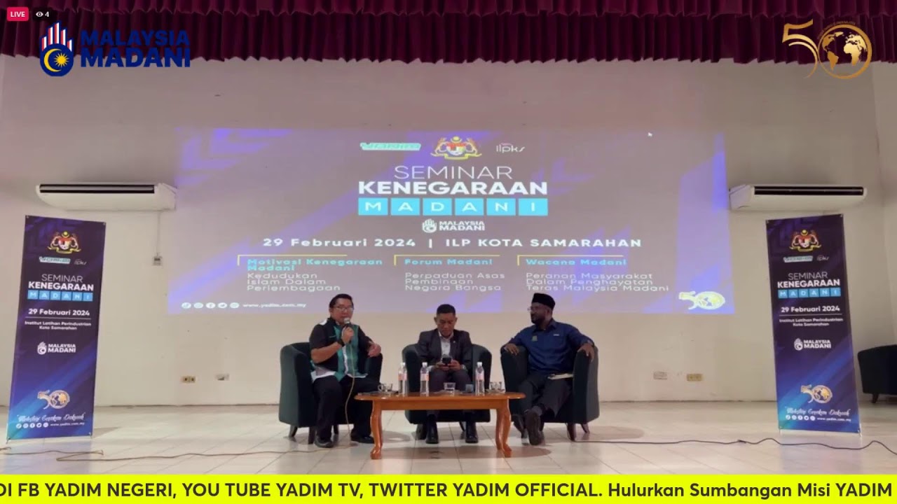 Eksklusif Live Bersama Yadim Sarawak Seminar Kenegaraan Madani Di Ilp