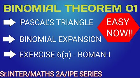 BINOMIAL THEOREM CLASS12/MATH - YouTube