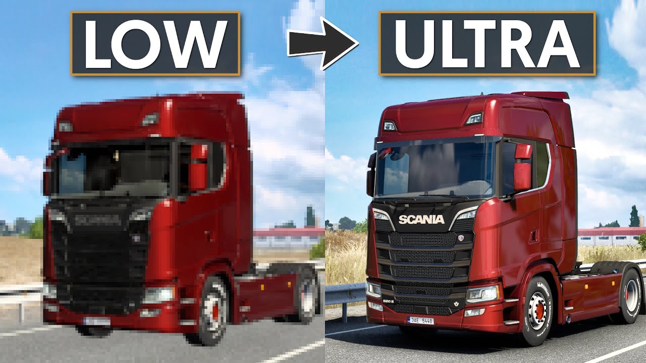 LOW vs ULTRA Graphics Comparison | Euro Truck Simulator 2 | Toast - YouTube
