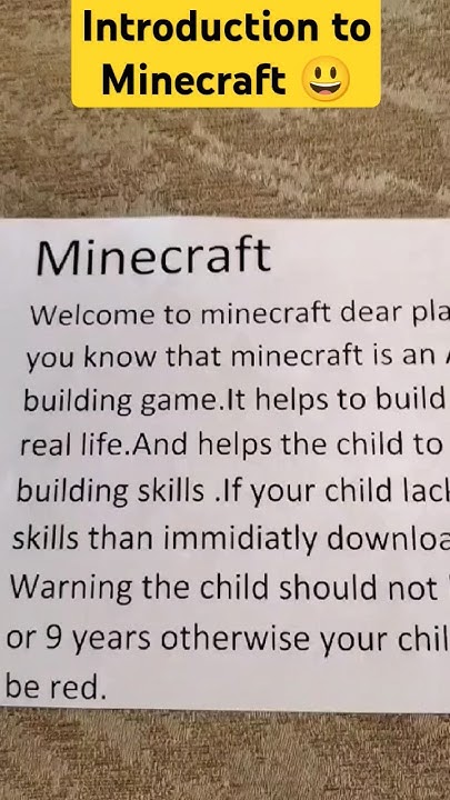 Introduction to Minecraft by my Little Brother ️ #minecraft # ...