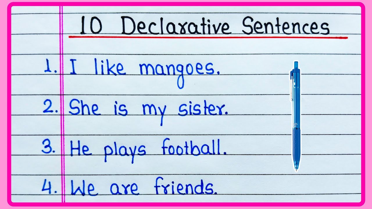 10 Declarative Sentences in English/Examples of Declarative Sentences ...