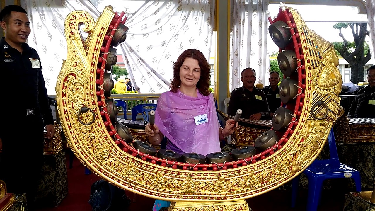Me playing a traditional thai musical instrument gong mon a sort of ...