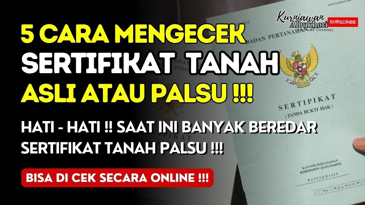 5 Cara Cek Keaslian Sertifikat Tanah‼️ Mudah Tanpa Ribet.. Bisa Di Cek ...