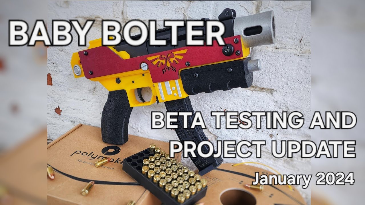 Beta testing the Baby Bolter, printable WH40k style MAC11 9mm pistol ...