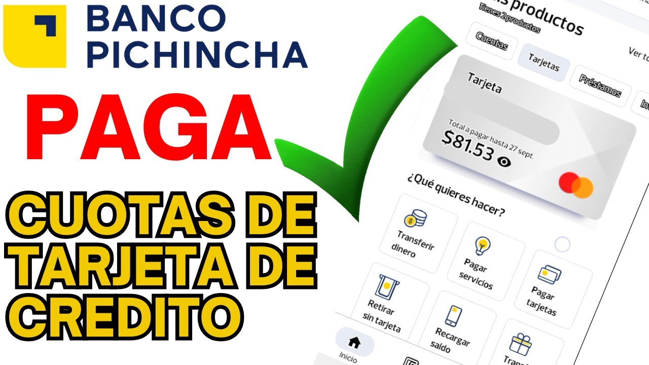 ¿Como pagar tarjeta de credito banco Pichincha? 2023 - YouTube