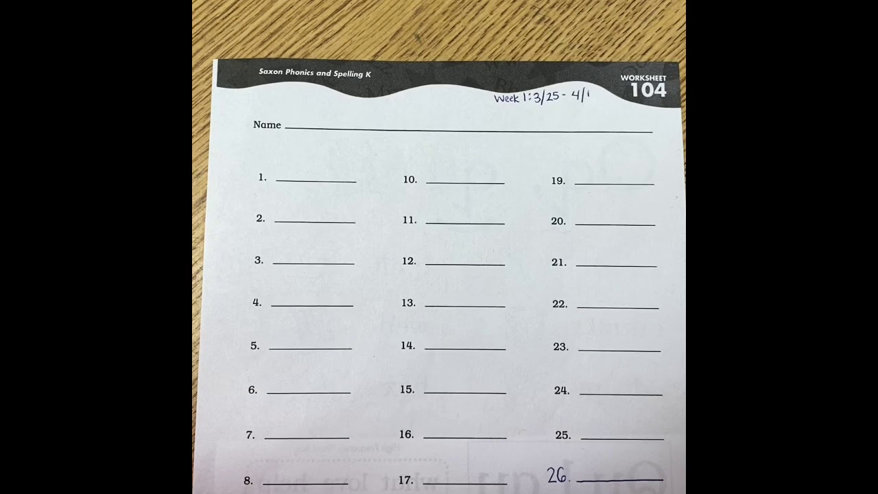 Phonics Test Week 1 - YouTube