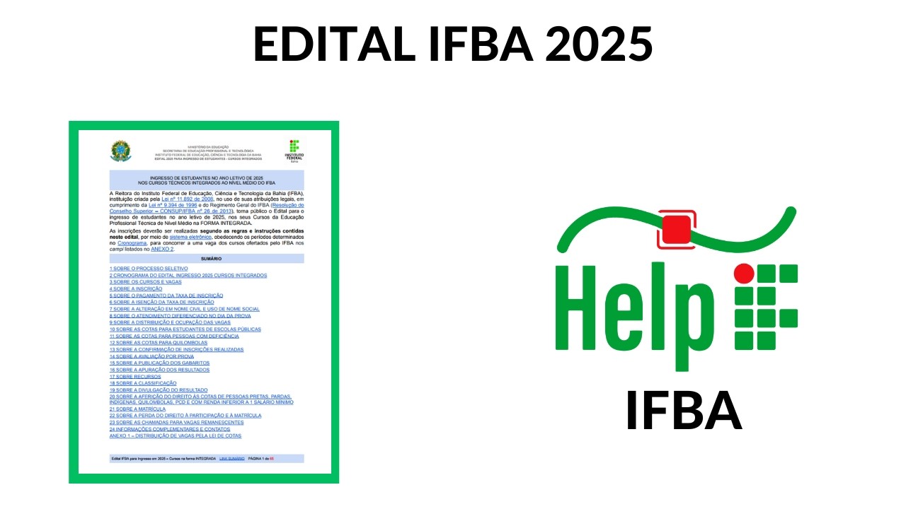 ATENÇÃO! Edital do IFBA 2025 Já Está Disponível! - YouTube