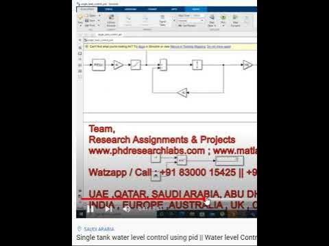 Single tank water level control using pid _ Water level Control _ PID controller _ Simulink ...