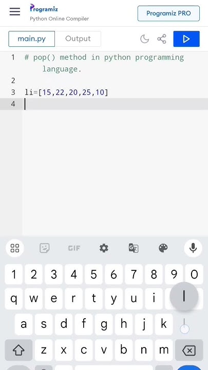 Pop method in python #shorts #short #shortvideo #shortsfeed #shortsvideo #shortsviral #subscribe ...