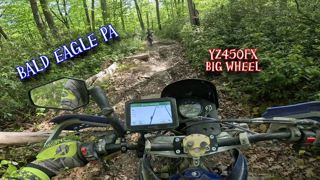 Riding the dual sport trails in Bald Eagle PA - Big wheel Yamaha ...