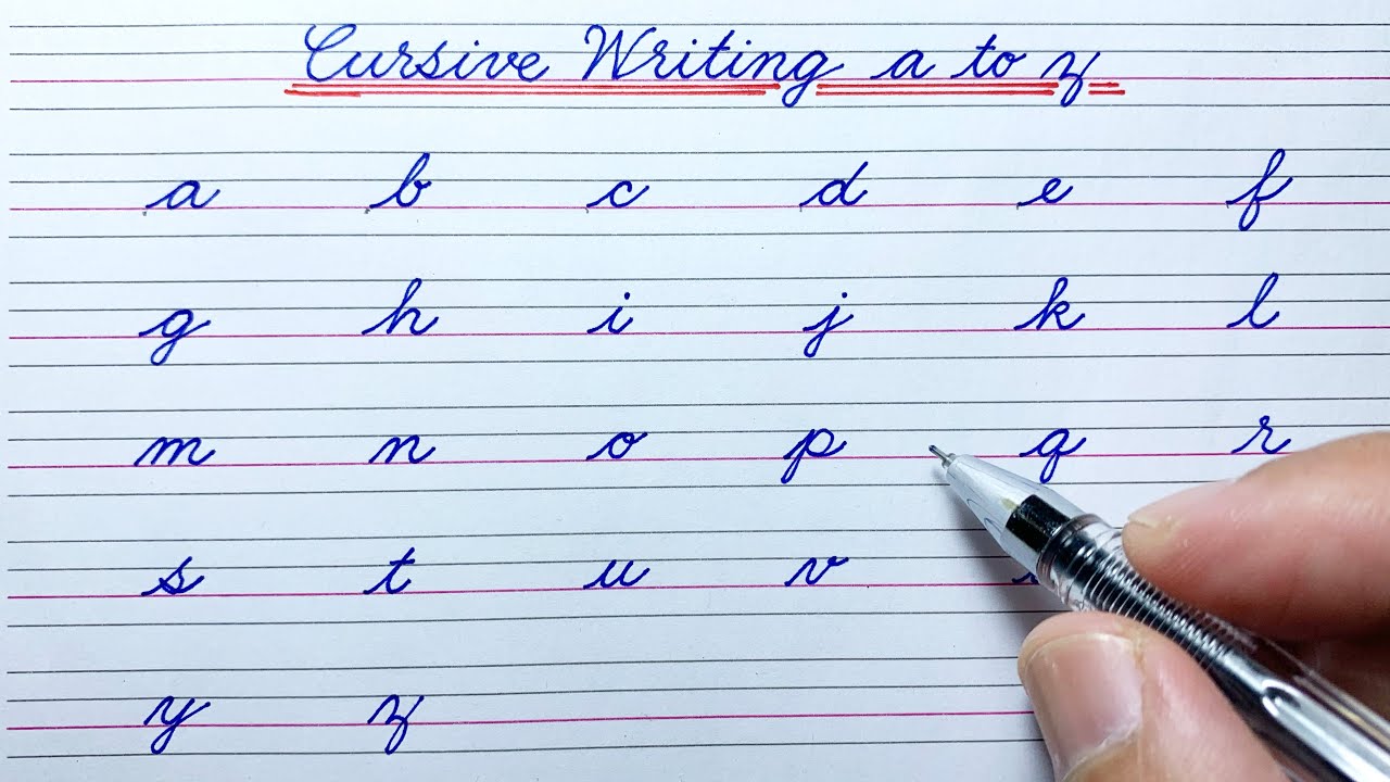 Cursive writing a to z | Cursive abcd | Cursive handwriting practice ...