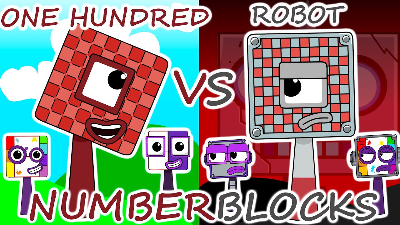 One Hundred (from Numberblocks) Normal VS Robot Version My Sprunki OC ...