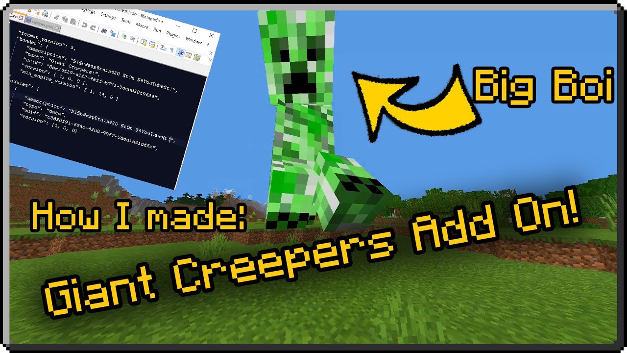 I Made Giant Creepers In Minecraft Bedrock Edition 2020 Mod / Add-on ...