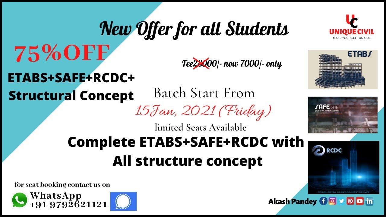 Etabs+SAFE+RCDC+Structural Concept complete Course||By- Akash Pandey ...