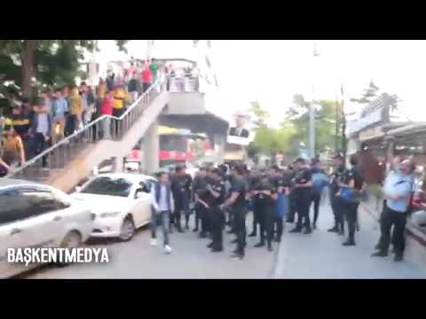 Ankaragücü taraftarlarından beşiktaş taraftarlarına saldırı anı!