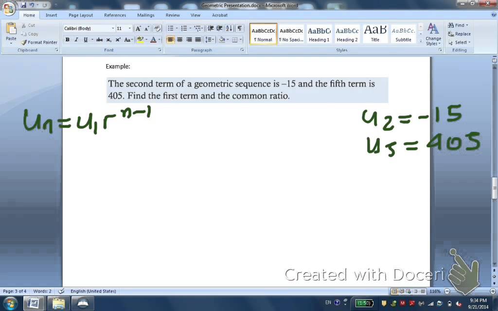 Geometric Sequences nth term - IB Math Studies - YouTube