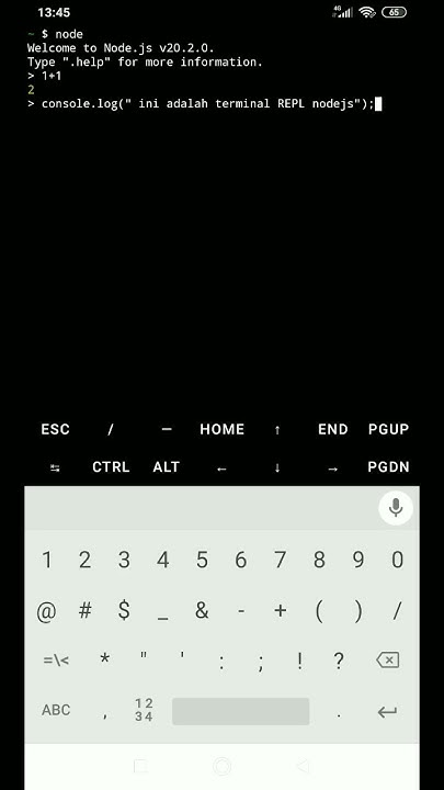 Menjalankan Terminal REPL nodejs pada TERMUX Android - YouTube