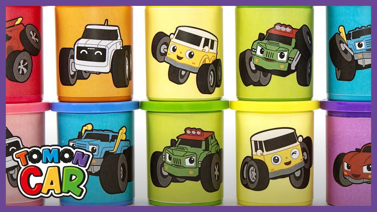 Learn colors names with Tomoncar friends! | little crayon bin play ...