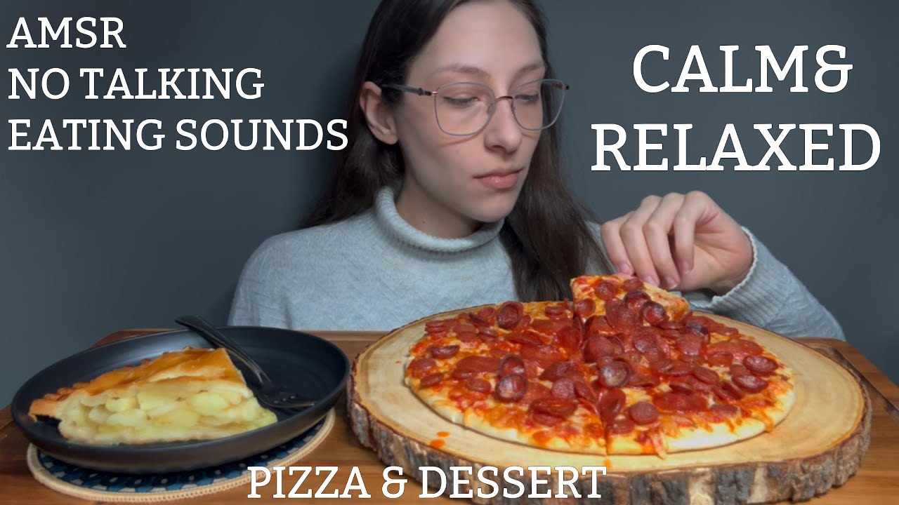 ASMR / PEPPERONI PIZZA / APPLE PIE / EATING SOUNDS - YouTube