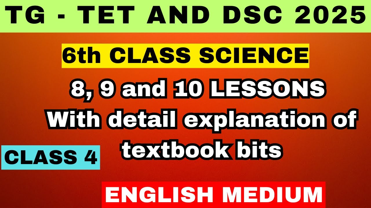 TS TET & DSC 6th class Science Content | Class 4 | 6th Science important bits for TET & DSC # ...