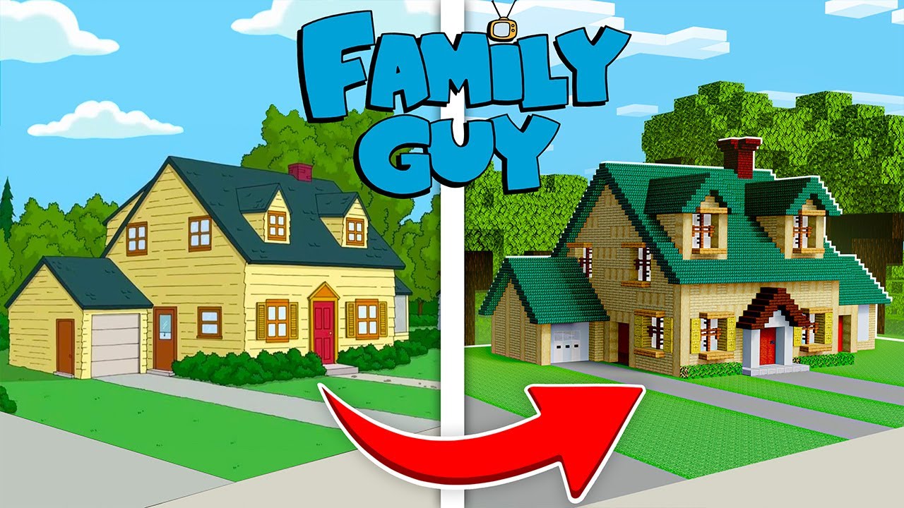 how to build the FAMILY GUY house in MINECRAFT - YouTube