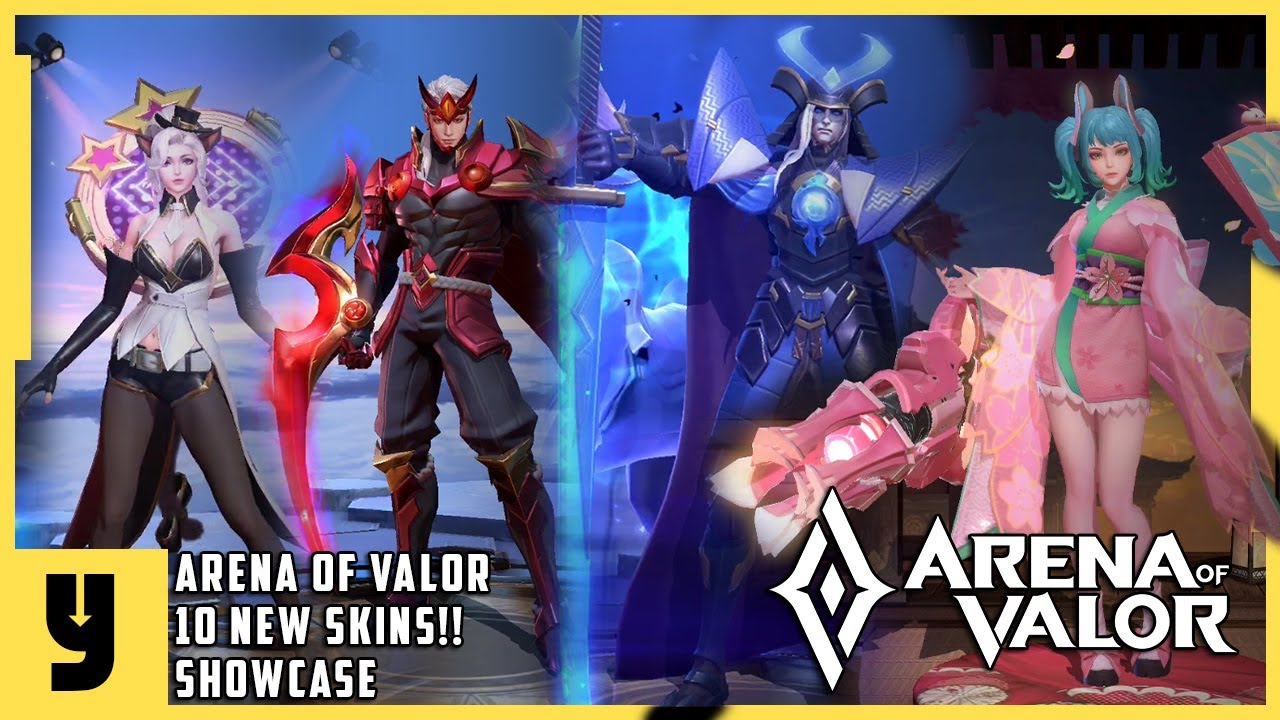 10 NEW SKINS (CAPHENY, ARUM, VOLKATH, LILIANA & MORE) | Arena of Valor ...