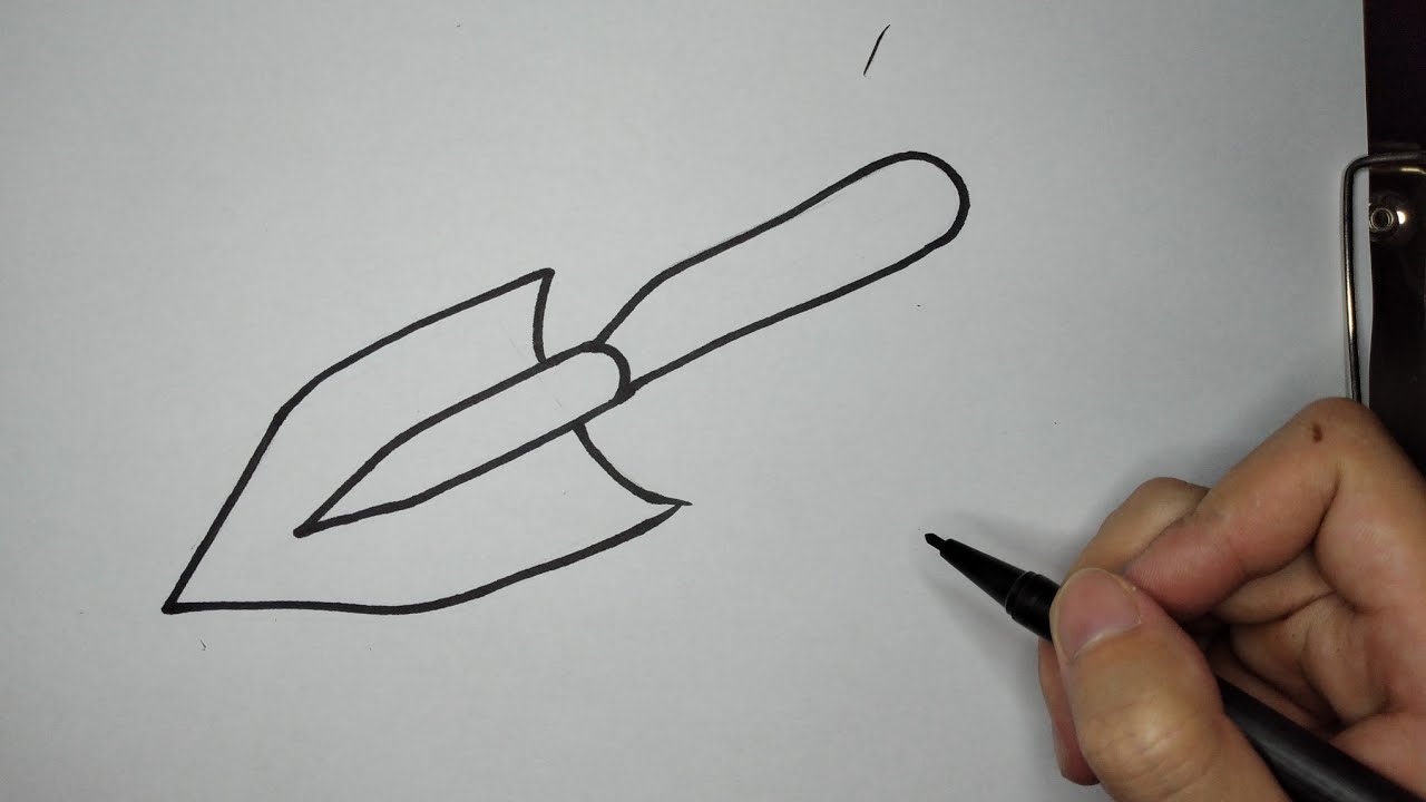 Cómo dibujar una pala/How to draw a shovel - YouTube