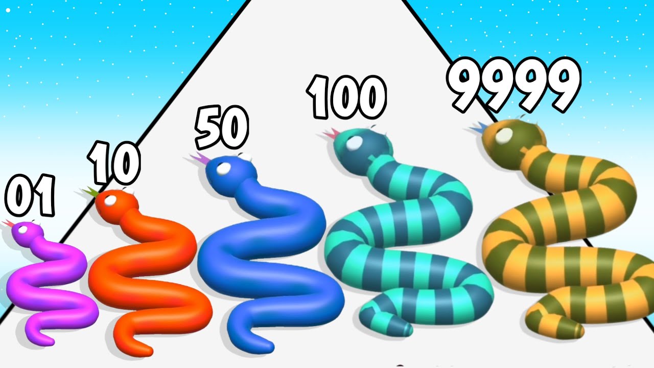 Snake Crush 3D - Level Up Snake Max Level ASMR Satisfying Gameplay ...