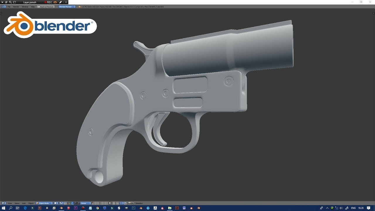 Flare pistol | Blender modeling timelepse - YouTube