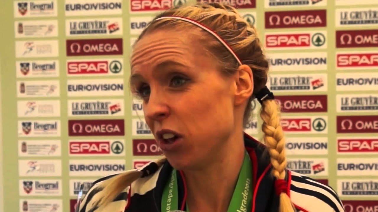 Gemma Steel (GBR) after winning silver in the women's race, Belgrade ...