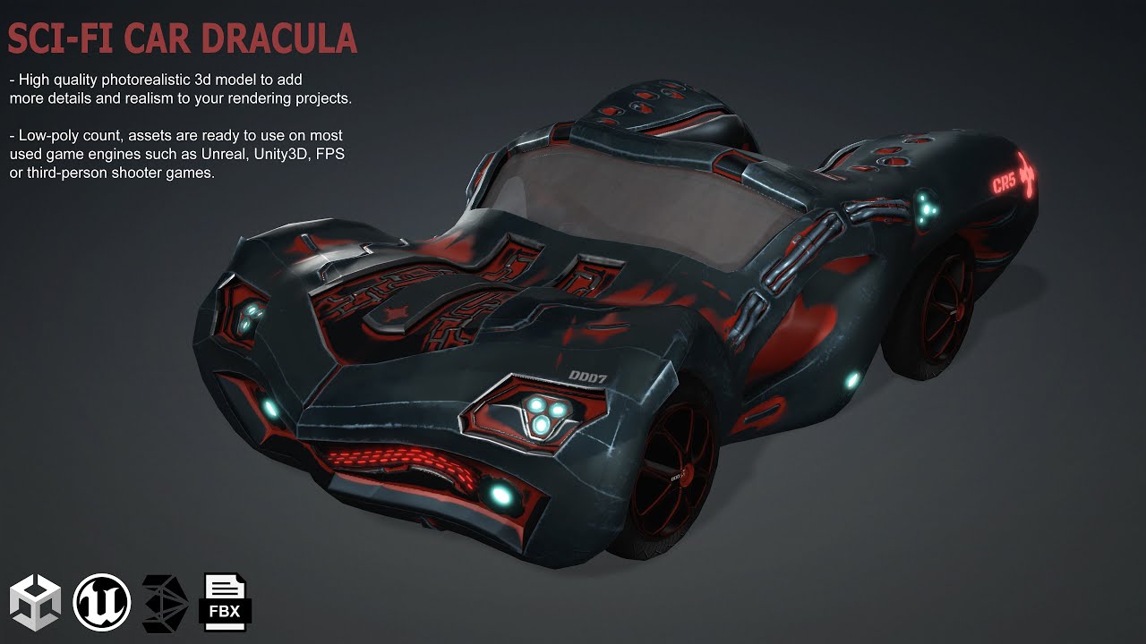 Sci-Fi CAR DRACULA | Stylized 3d Model - YouTube