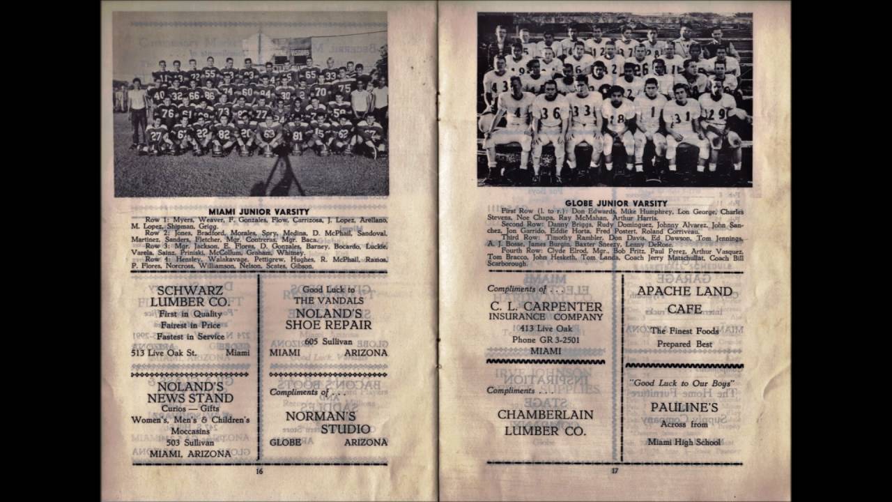 1957 Miami Vandals Vs. Globe Tigers - YouTube