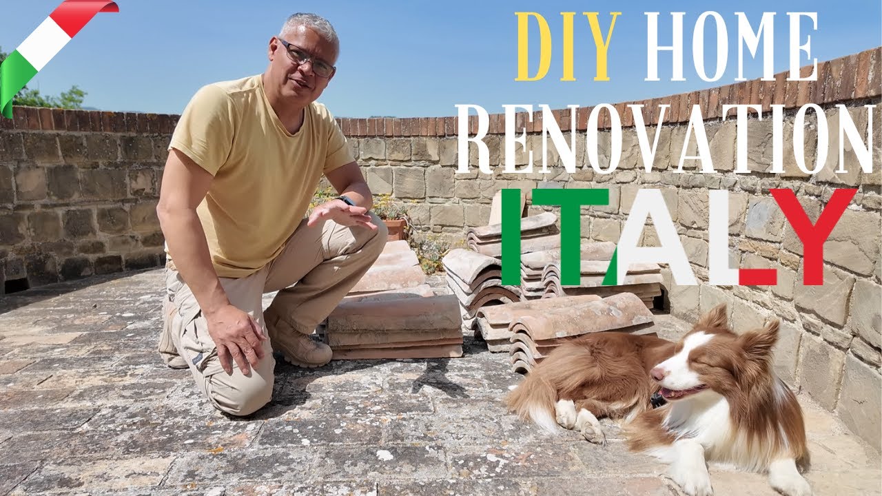 #8 Laying Italian roof tiles and plaster repair | DIY Home Renovation ...