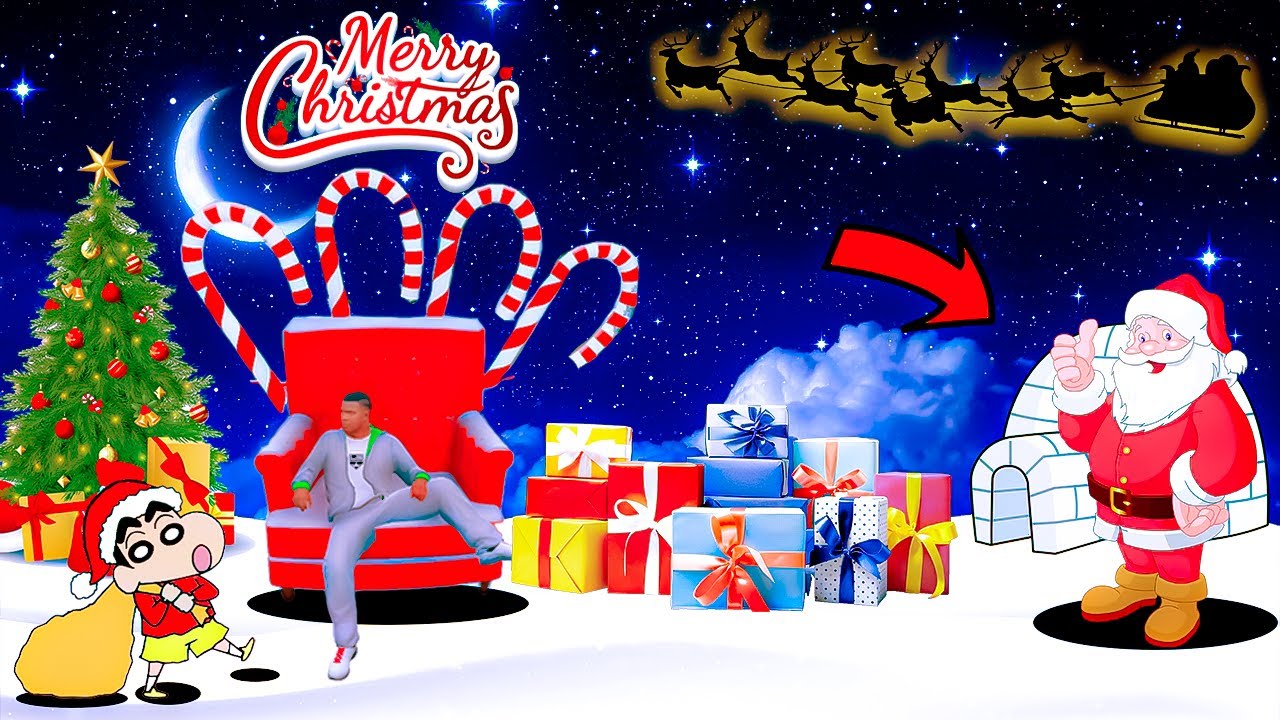 SHINCHAN AND FRANKLIN BECOME SANTA CLAUS AND DELIVER GIFT AND ...