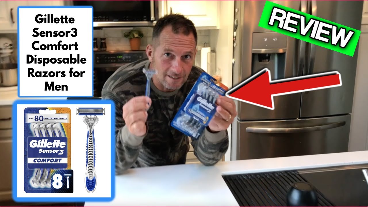 Gillette Sensor3 Comfort Disposable Razors for Men, 8 Count, Lubrastrip ...