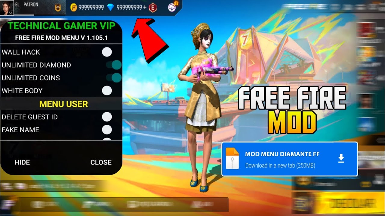 SAIU FREE FIRE APK MOD DIAMANTE INFINITO NOVO MOD LINK DIRETO MOD MENU ...