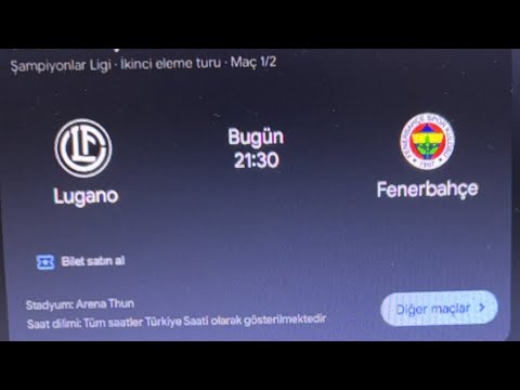 Fenerbahçe - Lugano şampiyonlar ligi 2. Ön eleme maçı 💪🏽🇹🇷