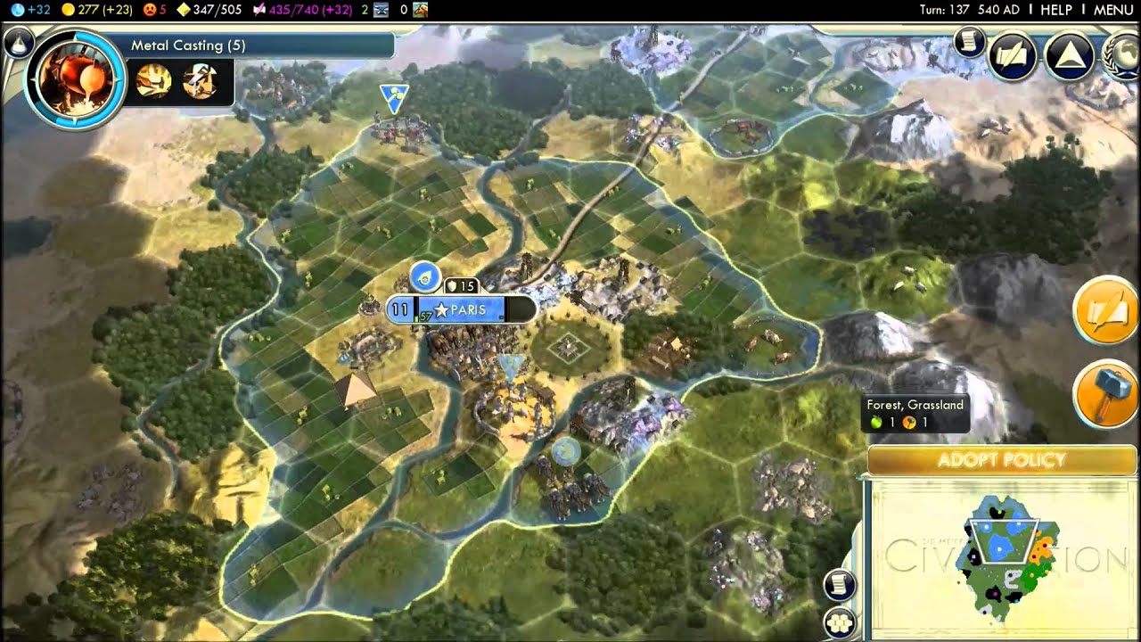 Gameplay of Civ V Part 45 - YouTube