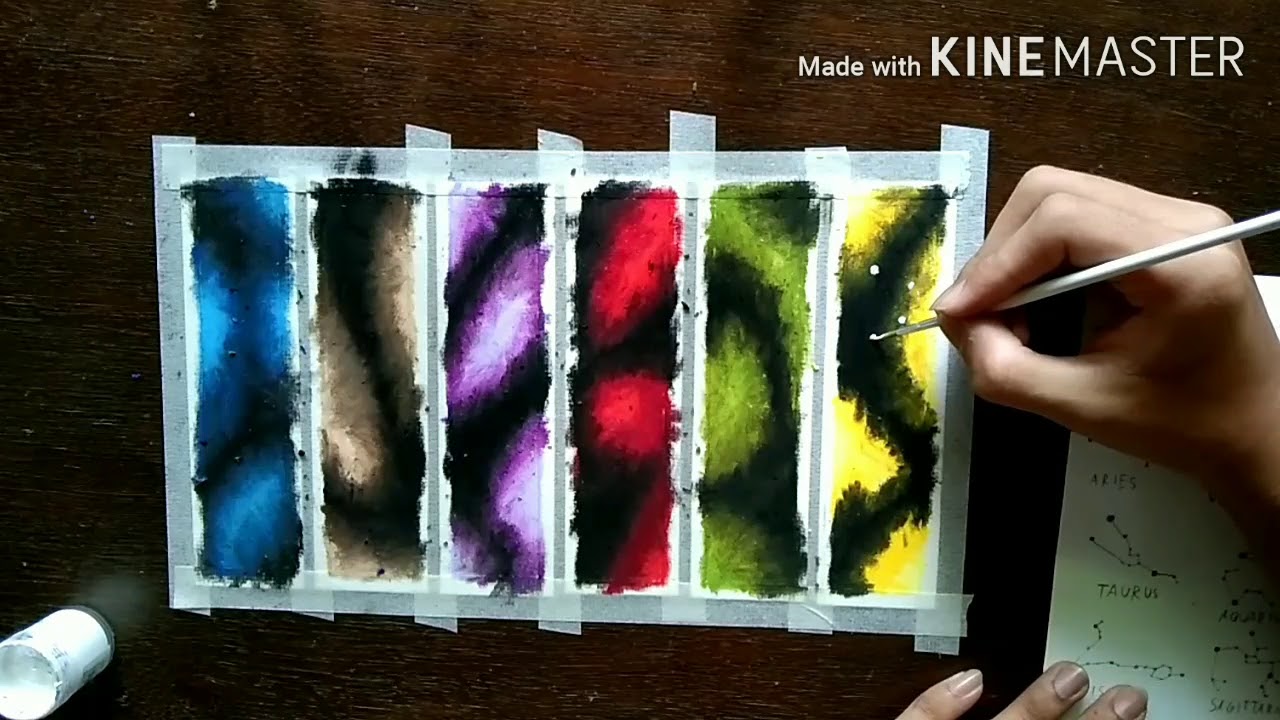 oil pastel for beginners / zodiac bookmarks / step by step / easy as ...