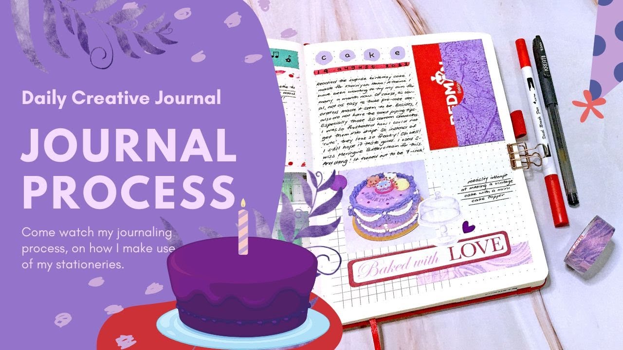 Journal With Me || 3D Vintage Cake Attempt || Creative Daily Journal ...