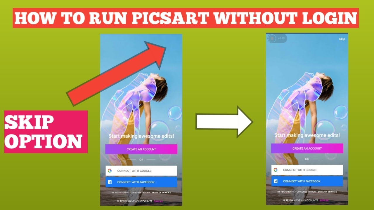 How To Run PicsArt without Login - YouTube