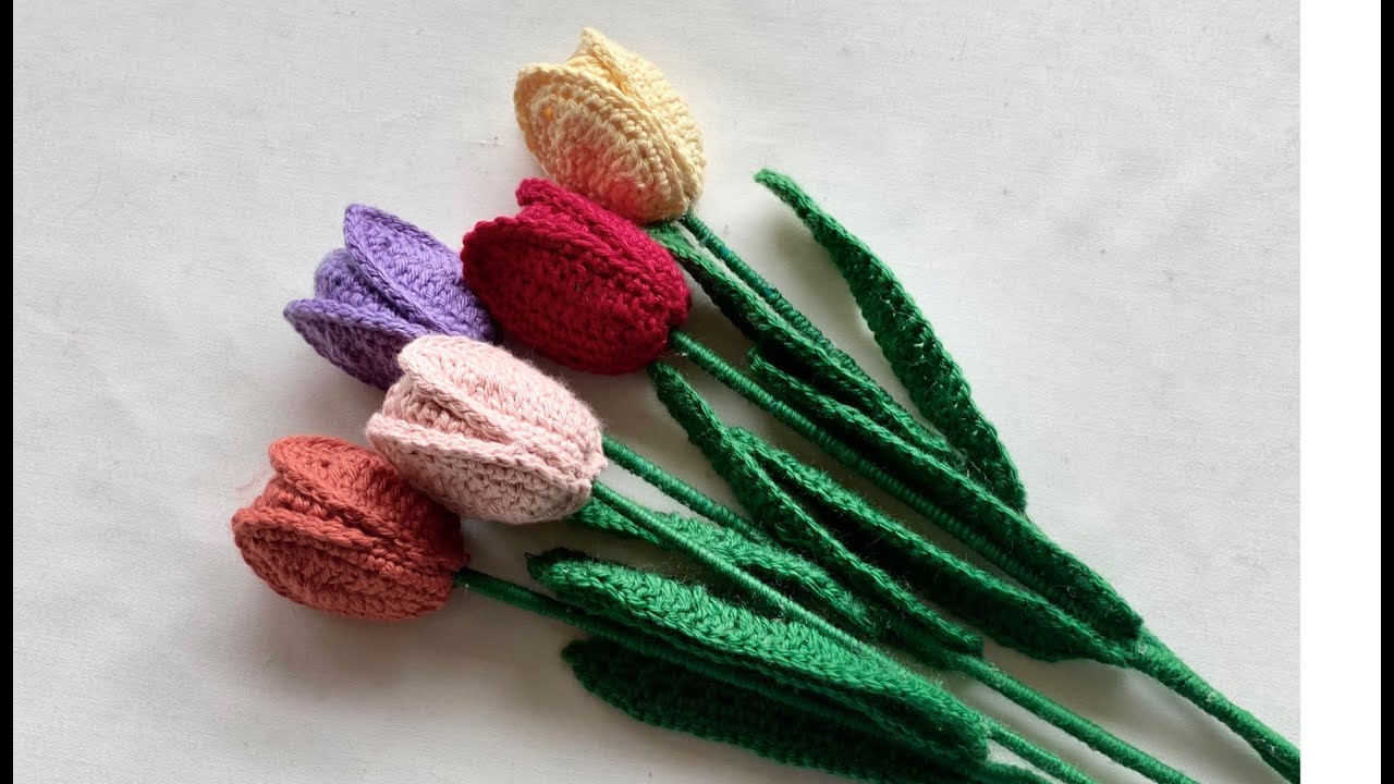 Crochet Tulip Flower/Valentine's Day Flowers - YouTube