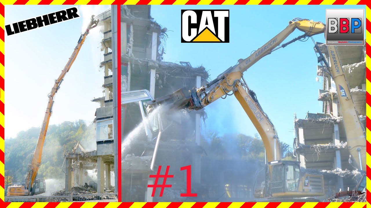 Caterpillar 365B, 336, Liebherr R 950 demolition, Landratsamt Esslingen ...