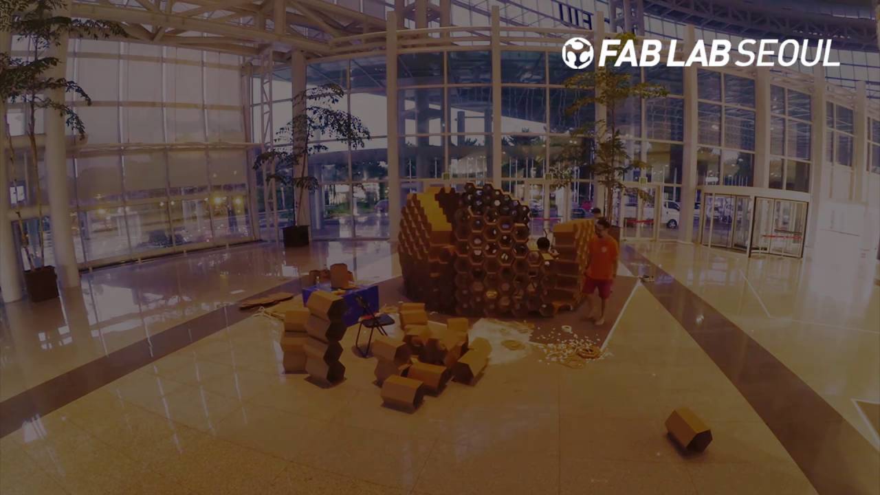 Parametric Cardboard Pavilion GGGW 2016 Fab Lab Seoul - YouTube