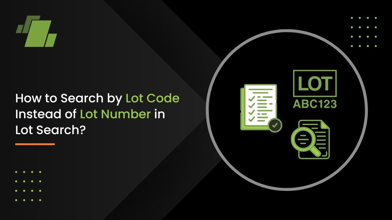 How to Search by Lot Code Instead of Lot Number in Lot Search ? - YouTube
