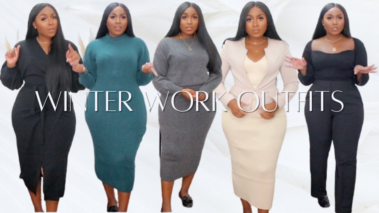 5 WINTER WORK OUTFITS | BACK TO OFFICE LOOKBOOK - YouTube
