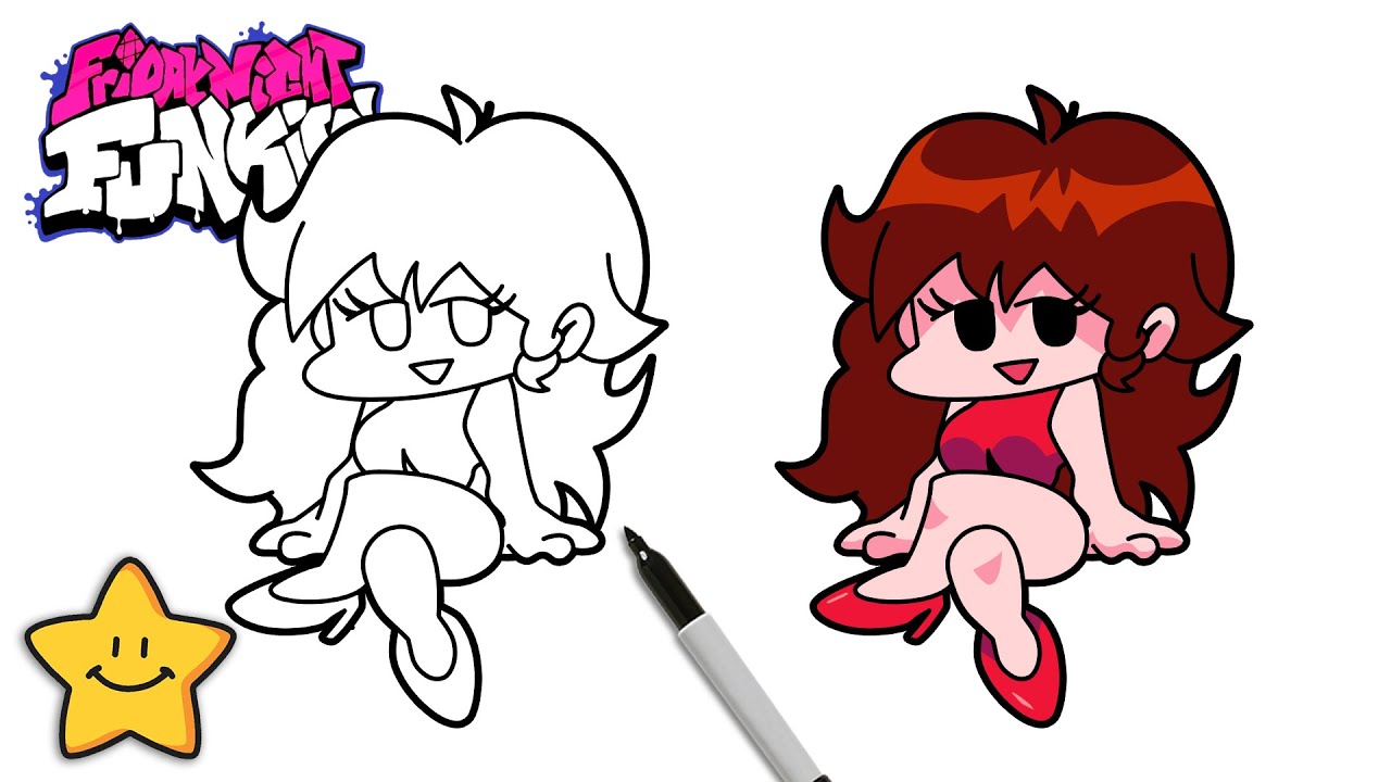 How To Draw Girlfriend 💗 | Friday Night Funkin | FNF - YouTube