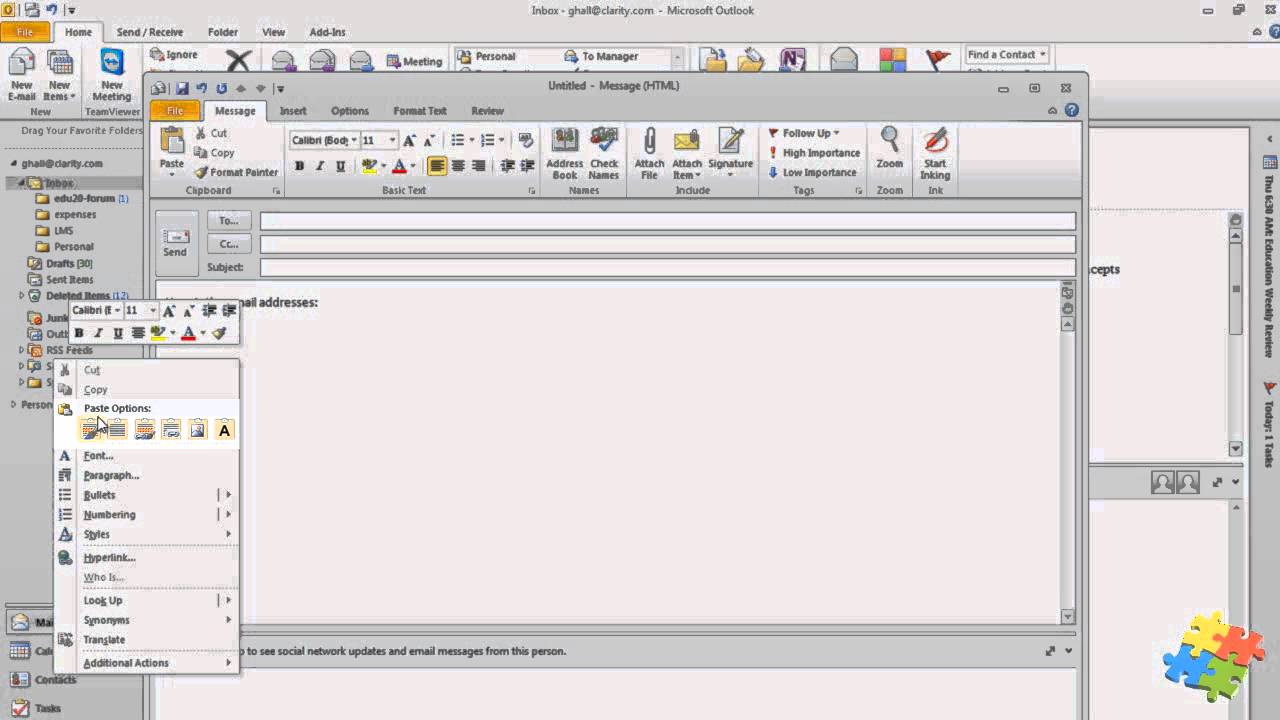 7 Outlook Copying And Pasting From Excel YouTube 7 Outlook Copying And Pasting From Excel YouTube