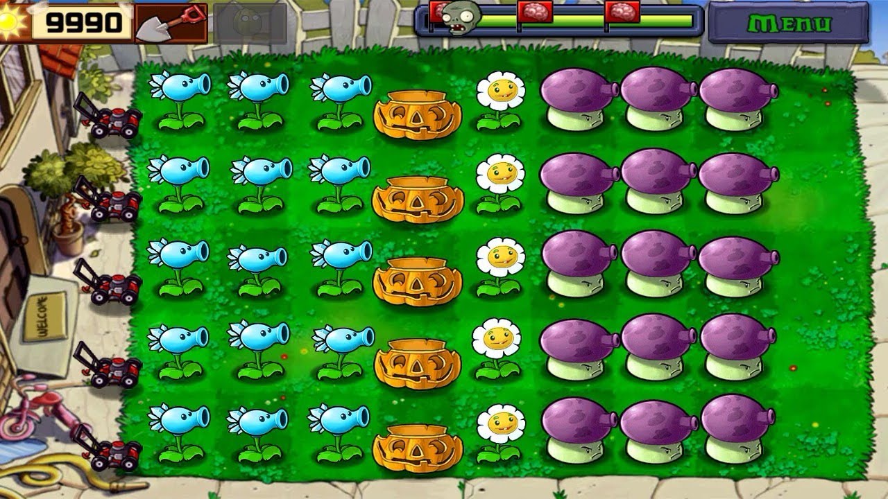 Pvz | Snow Pea + Fume vs All Zombies ( Who will win?) Gameplay Full HD ...