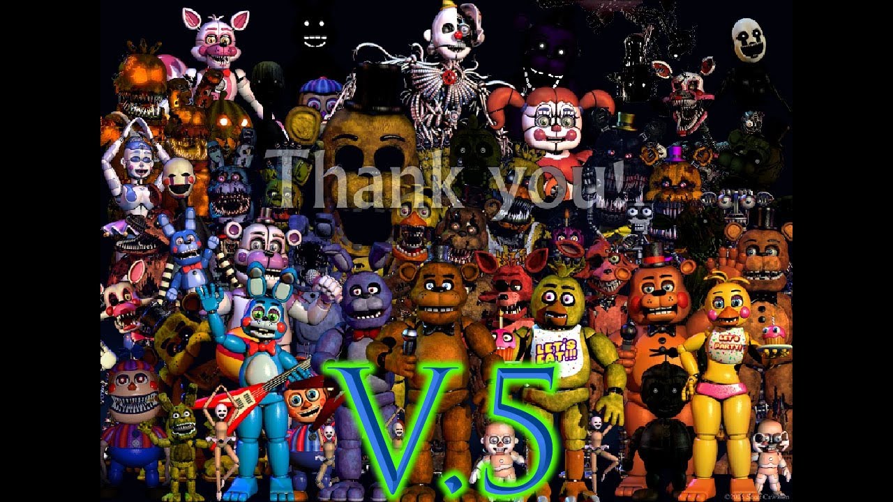 All FNAF Animatronics Sings FNAF Song v.5 - YouTube